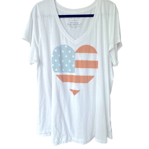 torrid | Tops | Torrid Heart Usa Flag Classic Fit Vneck Round Hem ...